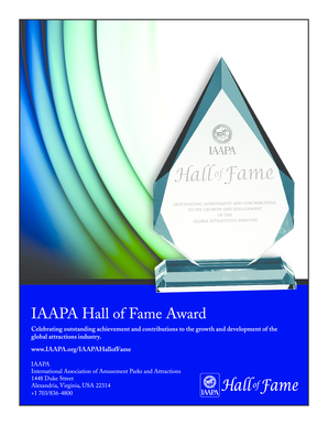 Fillable Online iaapa IAAPA Hall of Fame Award - iaapa Fax Email Print - pdfFiller
