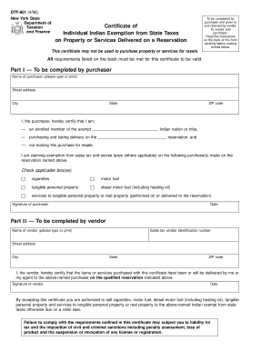Fillable Online Form DTF-801: April 1996, Certificate of Individual ...