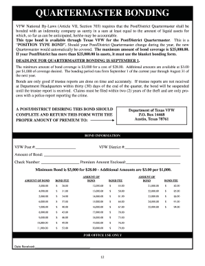Fillable Online texasvfw Quartermaster bonding - texasvfw Fax Email ...