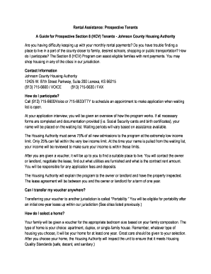 Fillable Online Rental Assistance: Prospective Tenants Fax Email Print ...