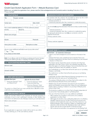 Fillable Online Credit Card Switch Application Form Altitude Business ...