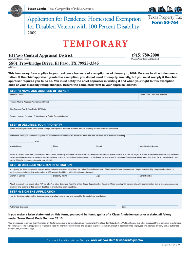 Fillable Online 100 - El Paso Central Appraisal District Fax Email ...