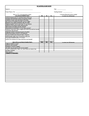 Daily Scaffold Inspection Checklist - Fill Online, Printable, Fillable ...