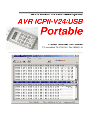 Ausfüllbar Online AVR ICPII-V24/USB Portable - E-LAB Computers Fax Email Drucken - pdfFiller