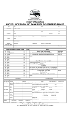 Fillable Online syracuse ny PERMIT APPLICATION ABOVE/UNDERGROUND TANK ...