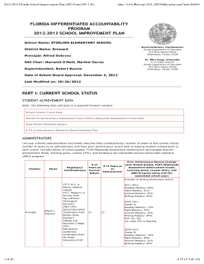 Fillable Online School Name STIRLING ELEMENTARY SCHOOL Fax Email Print ...