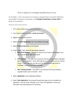 Fillable Online How to Apply for a Handgun Qualification License Fax ...