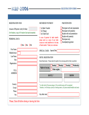 Fillable Online icbf2006 upatras Please, Clear all before closing or ...