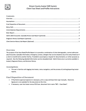 Fillable Online Brown County Avatar EMR System Fax Email Print - pdfFiller