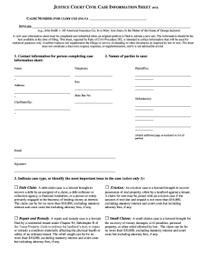 Fillable Online Civil Case Information - Kaufman County Fax Email Print ...