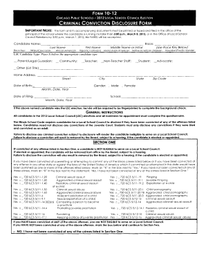 Fillable Online CRIMINAL CONVICTION DISCLOSURE FORM Fax Email Print ...