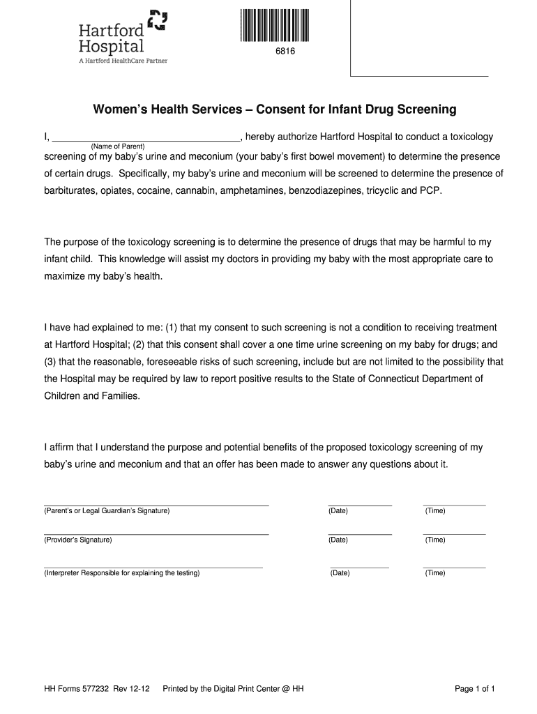 Fillable Online harthosp Womens Health Services Consent for Infant Drug ...