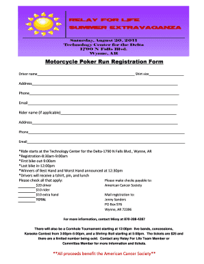 Fillable Online relay acsevents Poker Run Forms - Fill Online ...