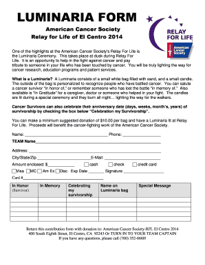 Fillable Online relay acsevents Download 2014 Luminaria Form - Relay ...