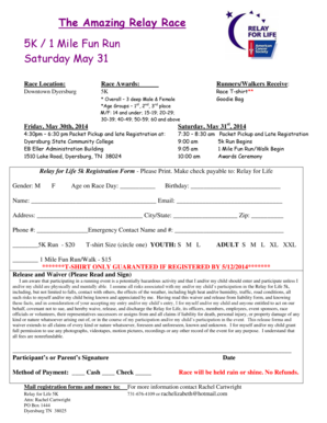 Fillable Online relay acsevents Registration form download here - Relay ...