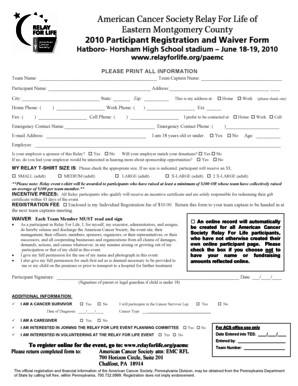 Fillable Online relay acsevents EMC Participant Registration Form.doc ...