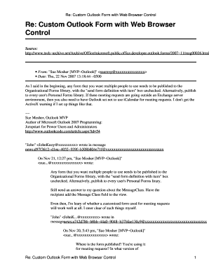 Fillable Online Re: Custom Outlook Form with Web Browser Control Fax ...