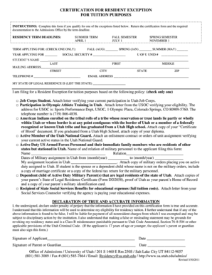 Fillable Online ussa CERTIFICATION FOR RESIDENT EXCEPTION - USSA - ussa ...