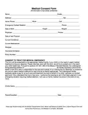 Fillable Online Medical Consent Form - Centrics Fax Email Print - pdfFiller