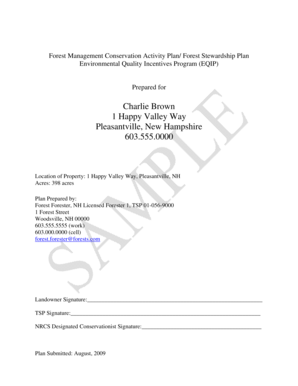 Fillable Online extension unh Forest Management Conservation Activity ...