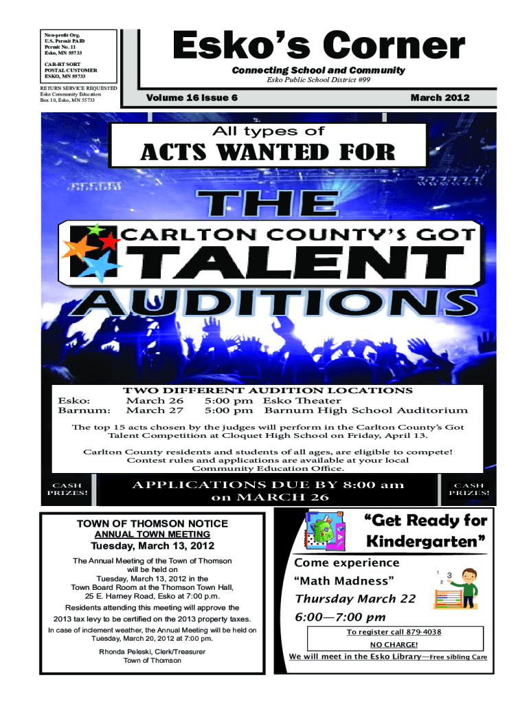 Fillable Online Esko Public Schools to change team name as new state ...