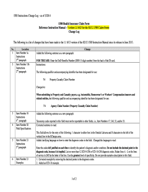 Fillable Online nucc 1500 Health Insurance Claim Form Reference ...