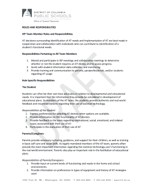 Fillable Online IEP Team Member Roles and Responsibilities Fax Email ...