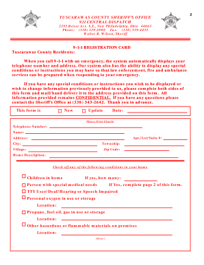 Fillable Online sheriff co tuscarawas oh New 911 form.doc. How Can Cost ...