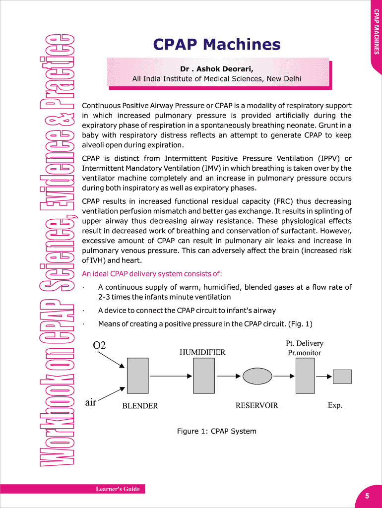 Fillable Online Workbook on CPAP Science, Evidence & Practice Fax Email ...
