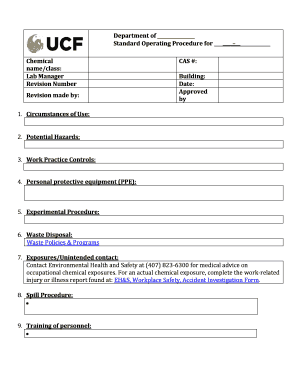 Fillable Online ehs ucf Lab Safety Training Information Sheet Fax Email ...