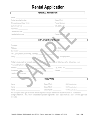 Fillable Online bni-maryland Rental Application - Baltimore ...