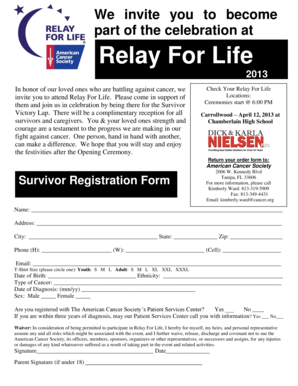 Fillable Online relay acsevents Caregiver Registration Form - Relay for ...