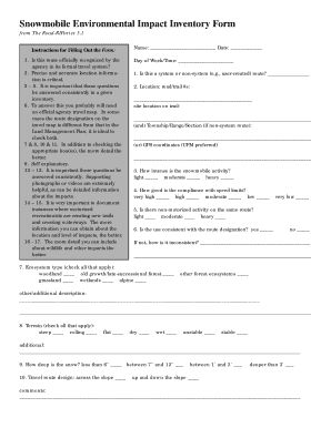 Fillable Online wildlandscpr Snowmobile Environmental Impact Inventory Form - Wildlands CPR ...