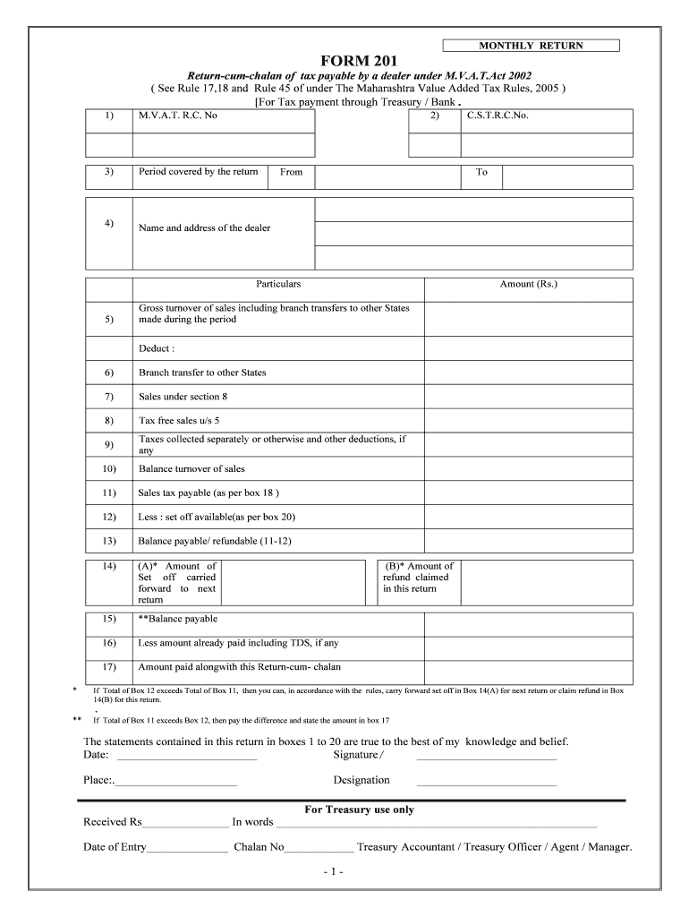 Fillable Online MONTHLY RETURN Fax Email Print - pdfFiller