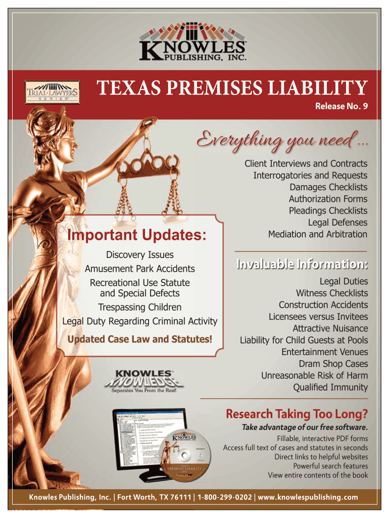 Fillable Online TEXAS PREMISES LIABILITY Fax Email Print - pdfFiller