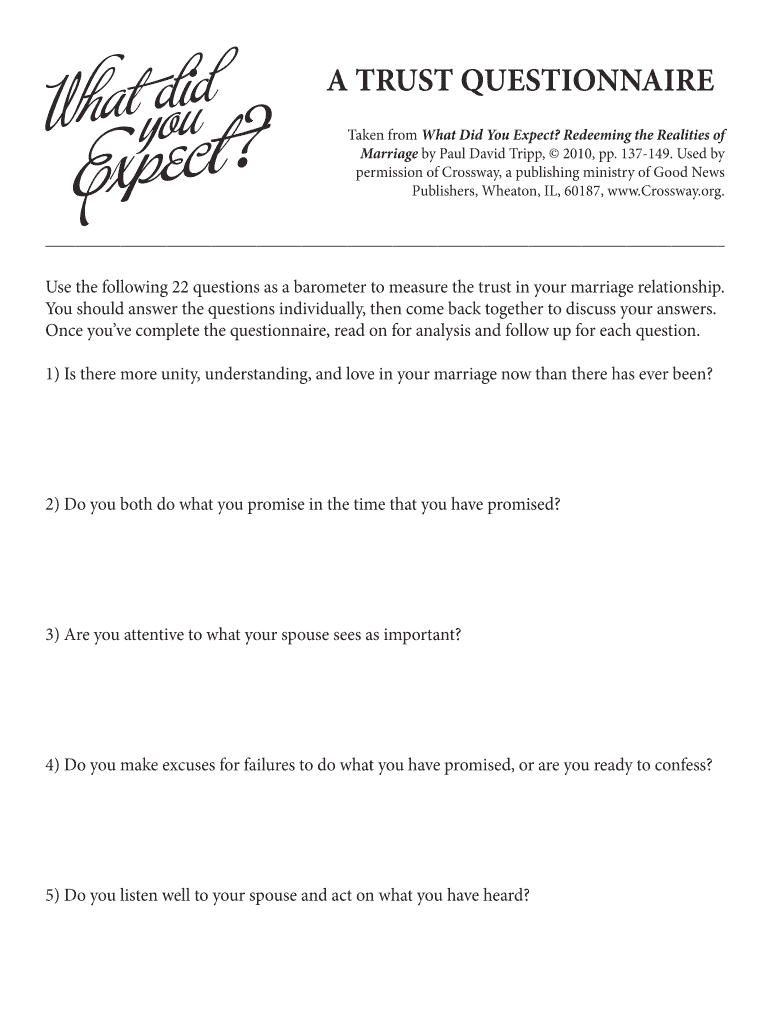 Fillable Online A TRUST QUESTIONNAIRE Fax Email Print - pdfFiller