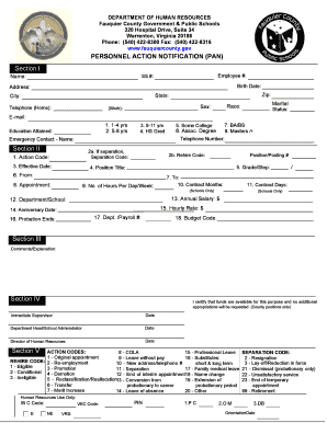 Fillable Online fauquiercounty Section I Section II Section III Section ...