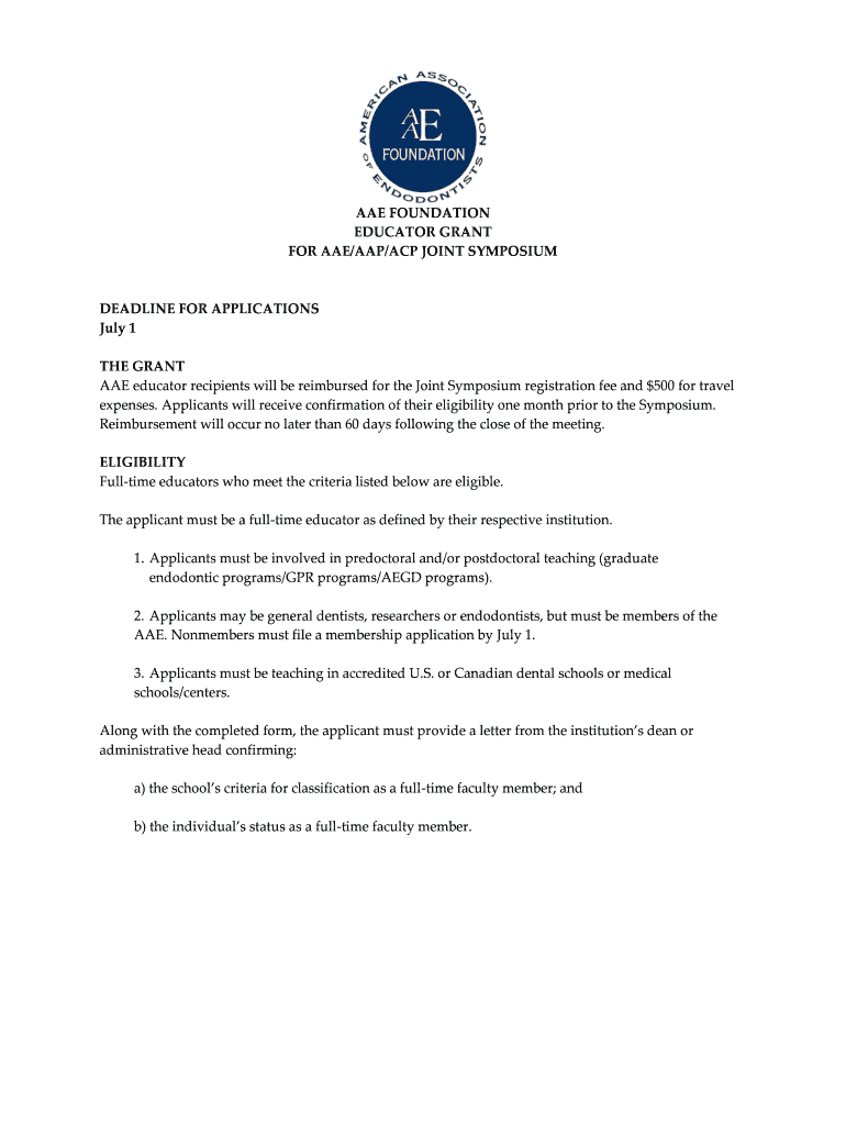 Fillable Online aae AAE/AAPD Joint Symposum - aae Fax Email Print - pdfFiller