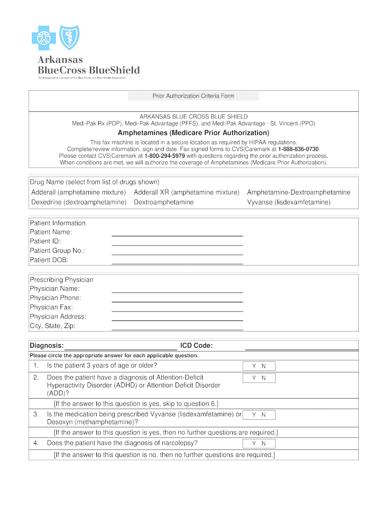 Fillable Online Amphetamines_Prior Authorization Criteria Form.docx Fax Email Print - pdfFiller