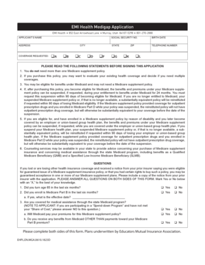 Fillable Online EMI Health Medigap Application Fax Email Print - pdfFiller