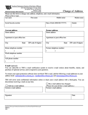 Fillable Online Change of Address Please use this form to change only ...