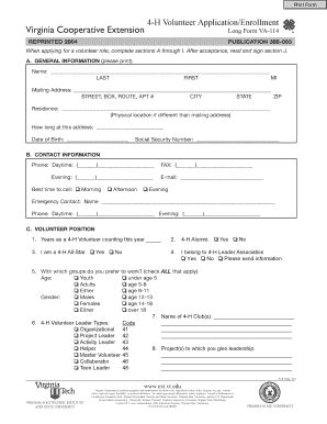 Fillable Online offices ext vt Long Form - Virginia Tech Fax Email ...