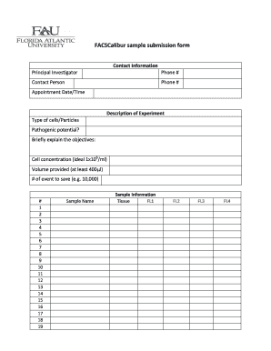 Fillable Online med fau FACSCalibur sample submission form Fax Email ...