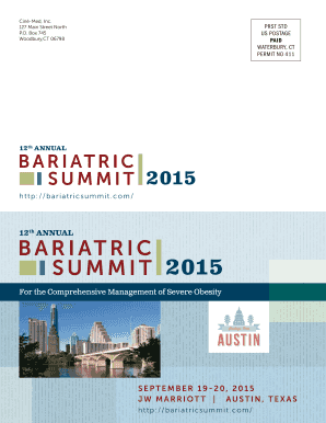 Fillable Online Brochure - Bariatric Summit Fax Email Print - pdfFiller