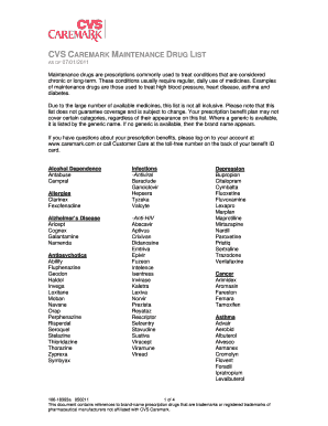 Fillable Online Maintenance drugs are prescriptions commonly used to ...