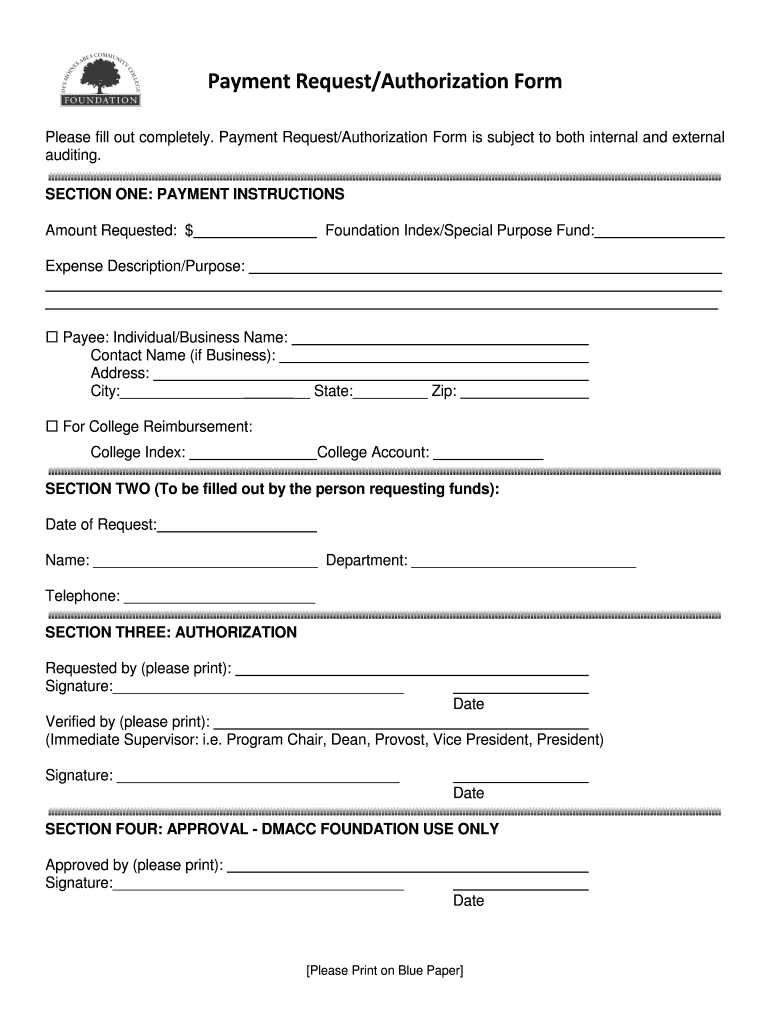 Fillable Online go dmacc Expense Authorization Form Fax Email Print ...