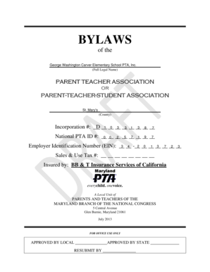 Fillable Online schools smcps Proposed ByLaws - schools smcps Fax Email ...