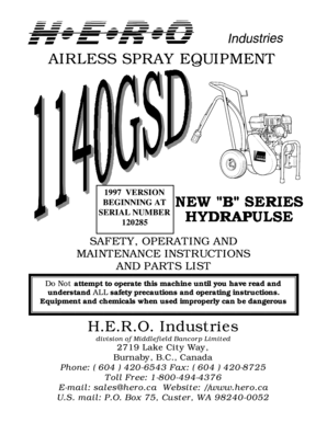 Fillable Online AIRLESS SPRAY EQUIPMENT HERO Industries - SpecOkraskaru ...