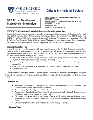 Fillable Online sais-jhu SAIS F-1 J-1 Request Form.pdf Fax Email Print ...