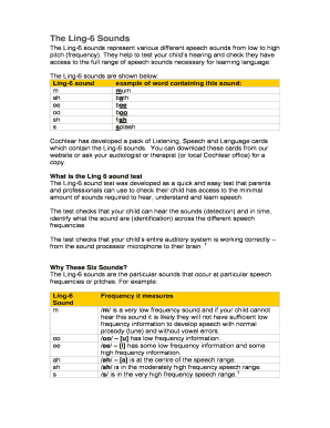 Fillable Online The Ling-6 Sounds - Cochlear Americas Fax Email Print ...